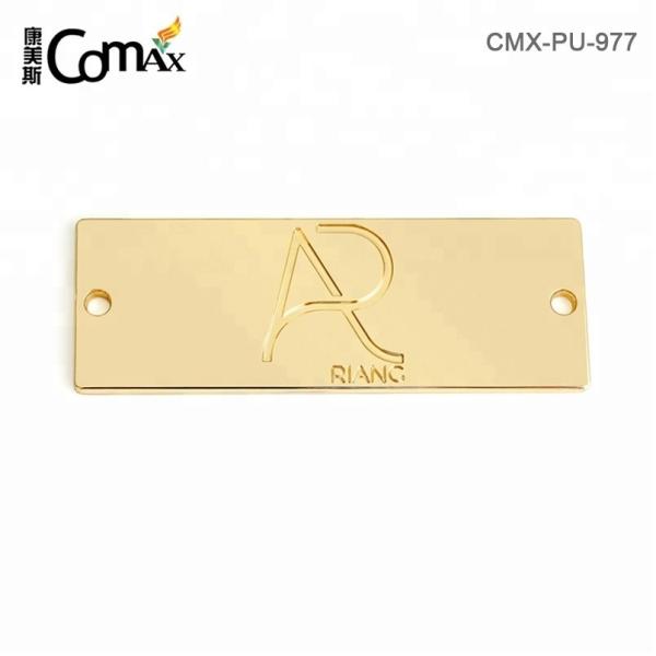 Quality Custom Engraved Rectangle Metal Plate Sewing Label for Bags and Clothing OEM for sale