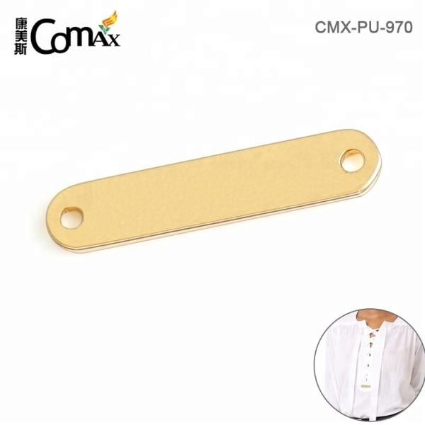 Quality Direct Embossed Metal Labels Tag Washable Swimwear Metal Logo Plates For for sale