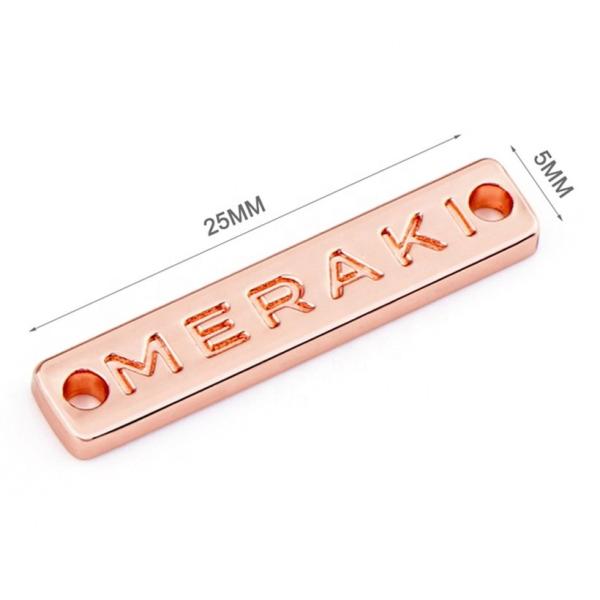 Quality Garment Accessories Customized Metal Clothing Labels Rose Gold Name Tags for Swimwear for sale
