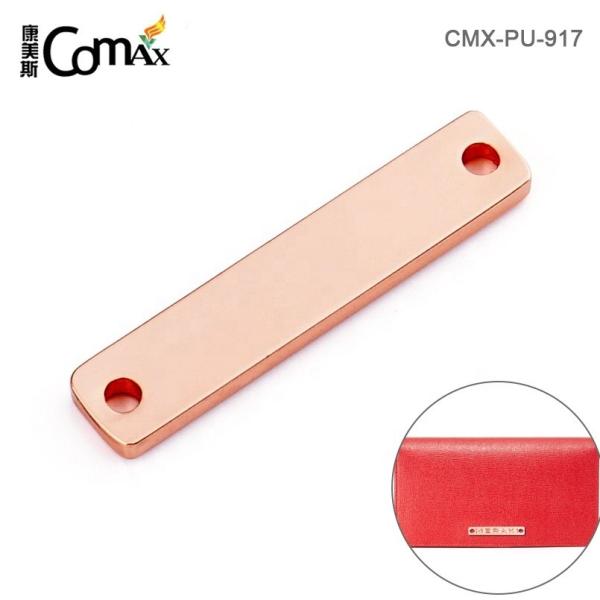 Quality Garment Accessories Customized Metal Clothing Labels Rose Gold Name Tags for for sale
