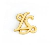 Quality Garment Customized Size Letters Gold Metal Logo Plate Sewing Metal Clothes Label for sale