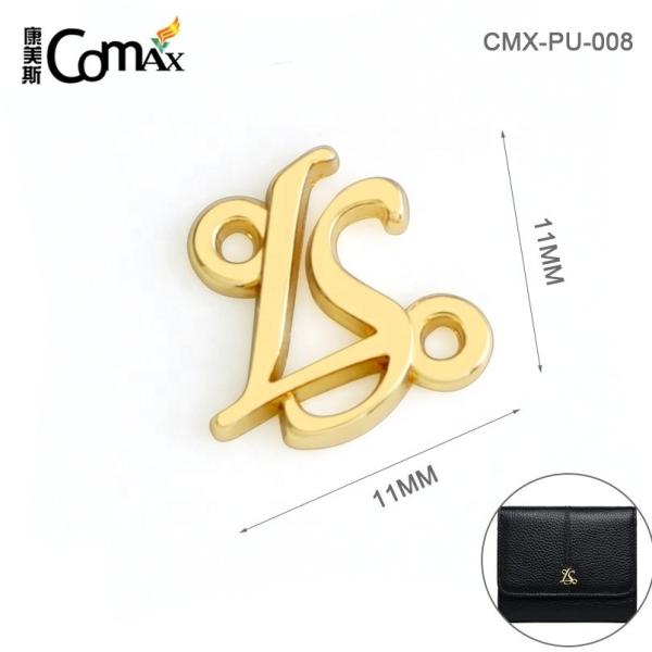 Quality Garment Customized Size Letters Gold Metal Logo Plate Sewing Metal Clothes Label for sale