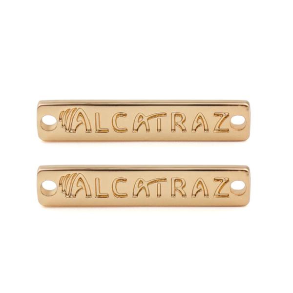 Quality Gold Metal Engraved Logo Garment Labels for Sewing on Custom Bikinis for sale