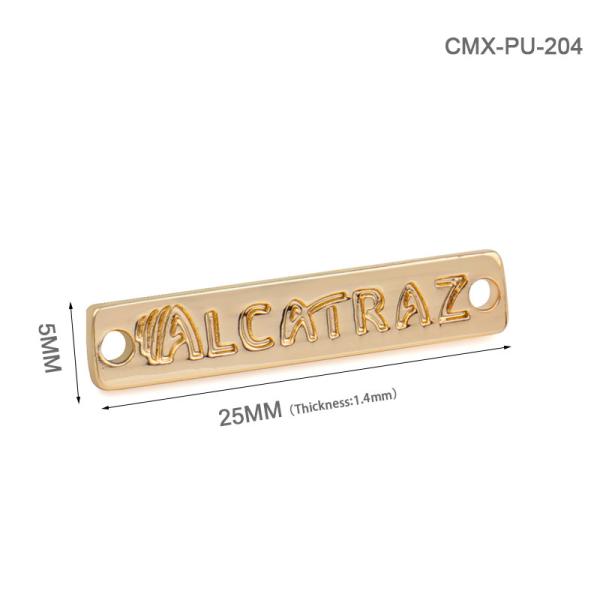 Quality Gold Metal Engraved Logo Garment Labels for Sewing on Custom Bikinis for sale