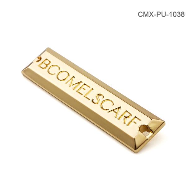 Quality Private Label Custom Shape Metal Tag For Clothing Gold Metal Sewing Garment Logo for sale