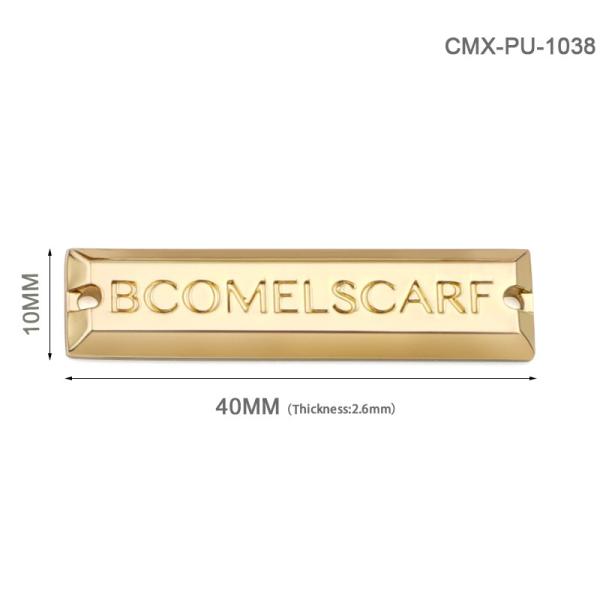 Quality Private Label Custom Shape Metal Tag For Clothing Gold Metal Sewing Garment Logo for sale