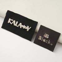 Quality Bags Customized PU Leather Patches Label Plate Metal Logo Sewing Metal Letter for sale