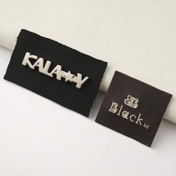 Quality Bags Customized PU Leather Patches Label Plate Metal Logo Sewing Metal Letter Logo for sale
