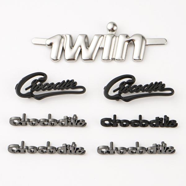 Quality Bags Customized PU Leather Patches Label Plate Metal Logo Sewing Metal Letter for sale
