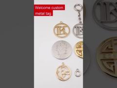 Professional Designer Handbag Metal Tag with Fashion Engraved Logo and Hanging Chain