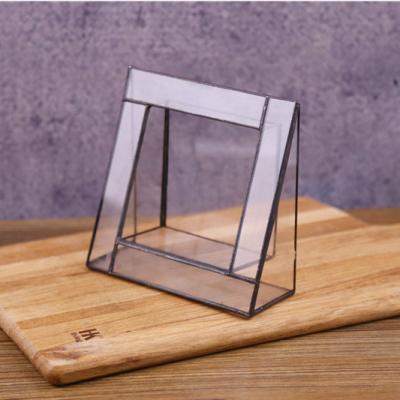 China Vertical Glass Photo Frame Glass Square Picture Display Frame for sale