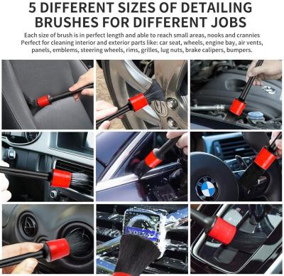 Cina spazzola dettagliante dell'automobile di 9Pcs pp per esterno interno di pulizia dell'automobile in vendita