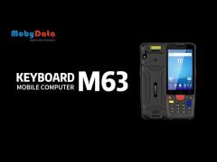 Computadora móvil con teclado M63 para minoristas, escáner de código de barras, Android 14