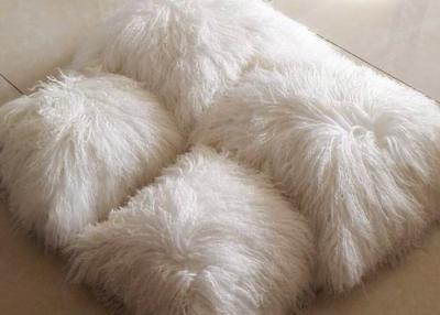De la piel de la almohada tiro tibetano blanco rizado mongol del sofá de las lanas del cordero de la zalea de largo