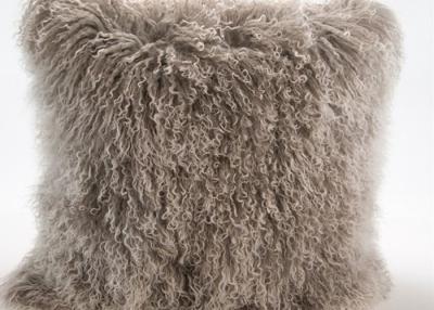 China Mongolian lambskin Throw White Pillow Genuine Sheepskin with natural curls for sale
