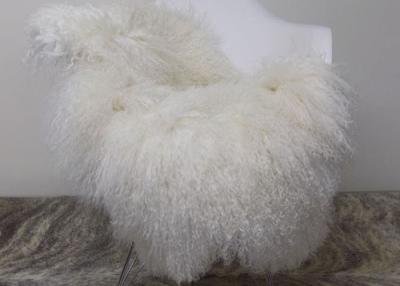 Cina Grande coperta bianca pelliccia mongola/tibetana di 100% della pelle di pecora dei capelli lunghi ricci molli dell'agnello in vendita