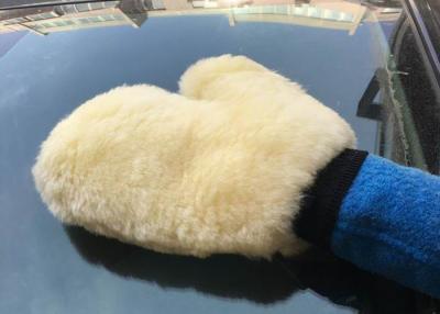 Cina Guanto mezzo bianco dell'autolavaggio della pelle di pecora della crema pura della lana merino del guanto mezzo dell'autolavaggio della pelle di pecora in vendita