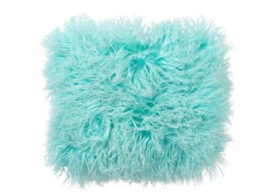 China Warm Real Fur Pillow Covers , Customized Decorative Mongolian Fluffy Cushions for sale