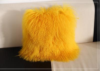 Cina Capelli ricci lunghi del cuscino mongolo a 16 pollici della pelliccia del salone con il micro rivestimento della pelle scamosciata in vendita