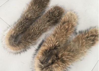Cina Pelle greggia di colore del procione del collare naturale della pelliccia i gradi 70 - 105cm per l'indumento/tessuto domestico in vendita