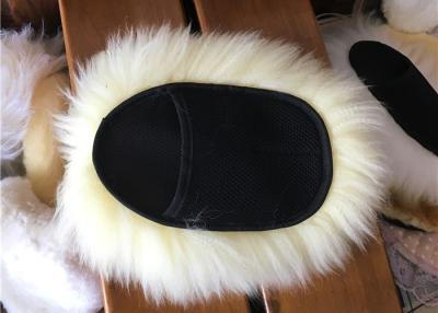 China Long Hair Genuine Sheepskin Car Wash Mitt For Auto Care / Detailing Wash for sale