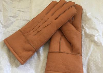 Cina Guanti della pelle di pecora dello shearling degli uomini antivento, guanti allineati pelliccia spessa dei guanti di cuoio  in vendita