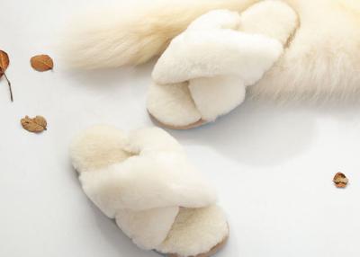China Anti Slip Leather Indoor Sheep Wool Slippers Comfortable Practical For Indoor for sale
