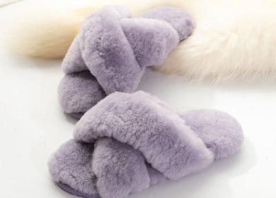 China Anti Slip Leather Indoor Sheep Wool Slippers Comfortable Practical For Indoor for sale