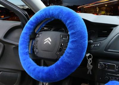 China Purple Fur Automotive Steering Wheel Covers , Short Wool Steering Wheel Cover for sale