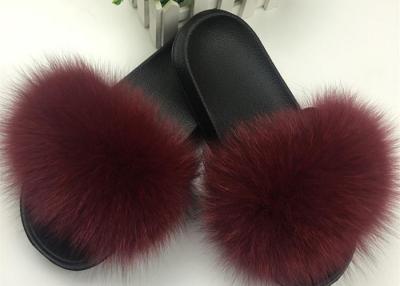 Cina Comodo morbido di gomma lanuginoso delle pantofole della Camera di Fox dei capelli lunghi solo per le donne in vendita