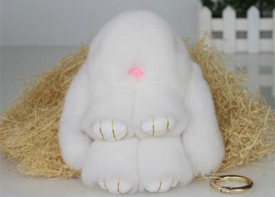 China OEM 13 -20 Cm Rabbit Fur Bunny Keychain Hang Tag For Garment / Decoration for sale