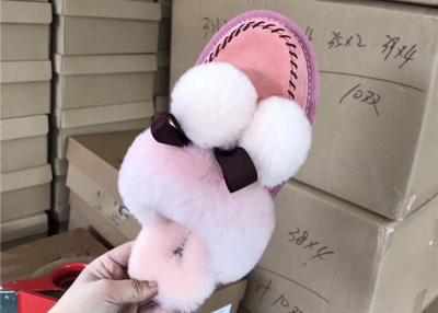 China Die Schaf-Wollmerinopantoffel der luxuriösen gefärbten Frauen flaumige, Damen-Schaffell-Pantoffel zu verkaufen