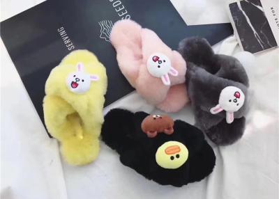 China Die Schaf-Wollmerinopantoffel der luxuriösen gefärbten Frauen flaumige, Damen-Schaffell-Pantoffel zu verkaufen