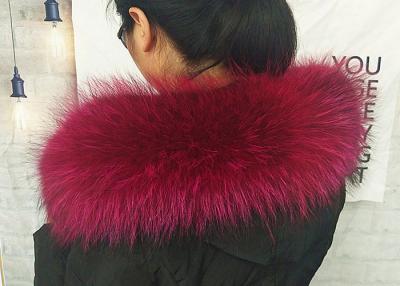 China Raccoon fur collar Luxury Real Long Raccoon Fur Detachable Collar for Jacket for sale