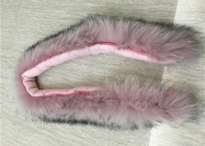 China Customized Raccoon Fur Collar , 80Cm Lining Real Fur Genuine Raccoon Scarf for sale