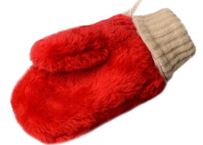 Cina Guanti della pelle di pecora del bambino cuciti mano più calda con il polsino rosa-chiaro in vendita