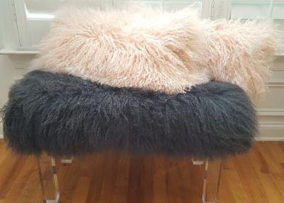 Cina Copertura riccia del piatto della lana della pelle di pecora del pellame 100% dei capelli del Tibet della pelliccia lunga mongola dell'agnello in vendita
