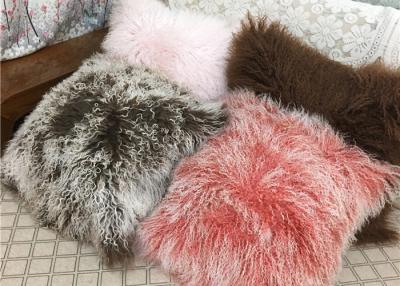 China Real Sheepskin Tibetan Mongolian Wool Lamb Fur Coffee Pillow 12