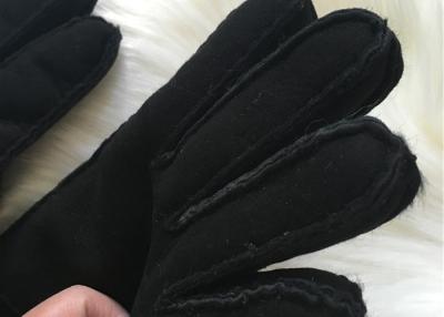 Cina I guanti di cuoio della pelle di pecora genuina degli uomini passano i guanti alla moda cuciti di shearling in vendita