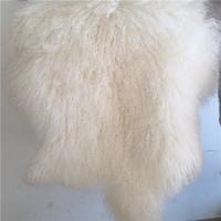 China Real Long hair Sheepskin Genuine Mongolian lambswool curly sheep fur blanket for sale