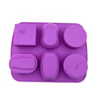 China Custom Durable 6 Cavity Silicone Soap Mold 23.9x18.7x3.6cm DIY Reusable Round Square for sale
