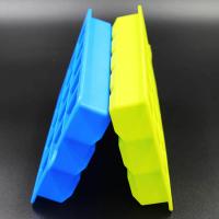 China Food Grade Silicone Ice Cube Tray 15 Cavities Square Mold Multicolor Reusable 18x12cm for sale