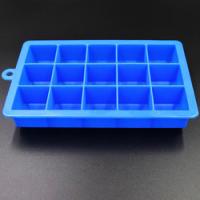 China Food Grade Silicone Ice Cube Tray 15 Cavities Square Mold Multicolor Reusable 18x12cm for sale