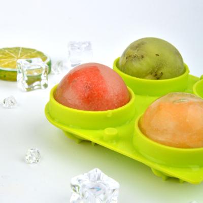 Cina Vassoio per cubetti di ghiaccio sferico a sfera da cocktail durevole 4 cavità Colore grigio verde in vendita
