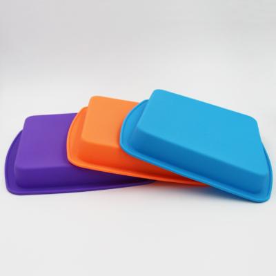 China Molde durável Pan Anti Falling Multicolor do bolo do silicone do quadrado à venda