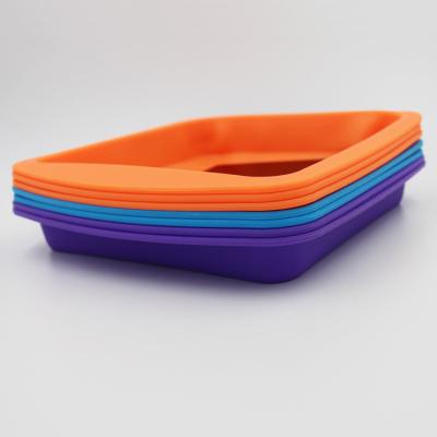 China Molde durável Pan Anti Falling Multicolor do bolo do silicone do quadrado à venda