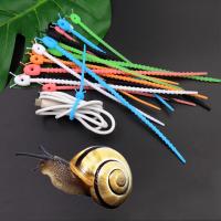 China Reusable Silicone Cable Ties Adjustable 150mm 180mm 200mm Removable Elastic Straps for sale