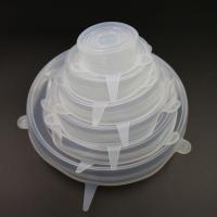 China Reusable Food Grade Silicone Stretch Lids 6 Sizes 6.5-20.5cm Airtight Microwave Safe for sale