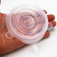 China Reusable Food Grade Silicone Stretch Lids 6 Sizes 6.5-20.5cm Airtight Microwave Safe for sale