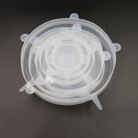 China Reusable Food Grade Silicone Stretch Lids 6 Sizes 6.5-20.5cm Airtight Microwave Safe for sale